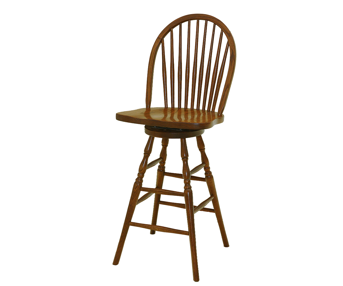 9 Spindle Bow Back Swivel Bar Stool | Penn Dutch Furniture