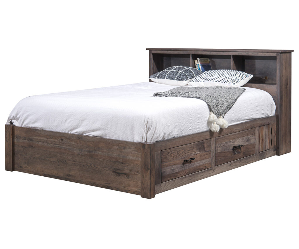 Lakeside Bungalow Bookcase Bed with Storage Rails | Penn Dutch Furniture